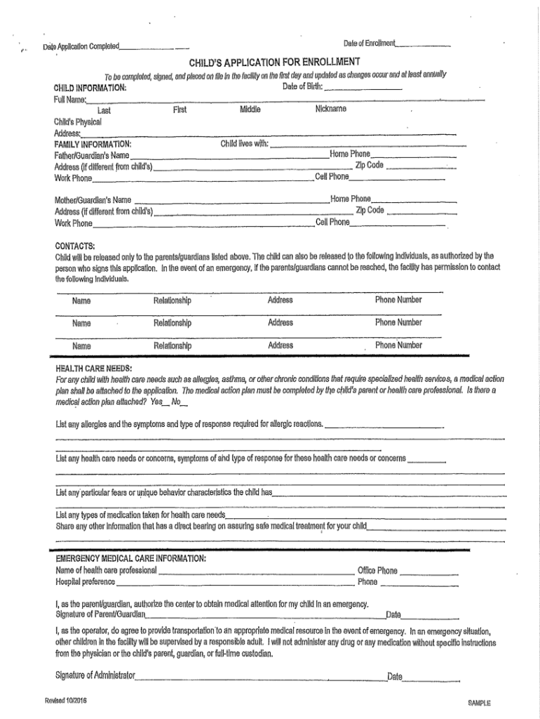 Fillable Online SAMPLE ABC Grow Healthy Level B Child Care Discipline ...