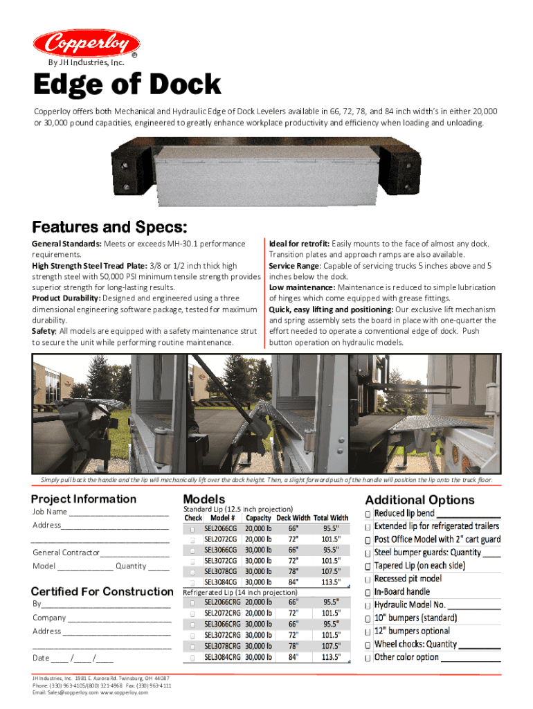 Fillable Online Edge Of Dock Levelers For Loading DocksHydraulic ...