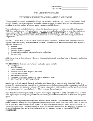 Fillable Online Controlled Substance Pain Management Agreement Fax ...