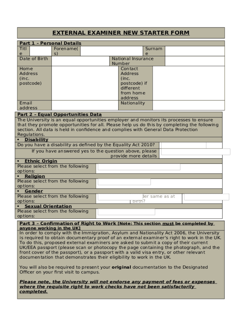 Research external examiners' claim Doc Template | pdfFiller
