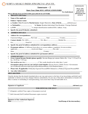 Fillable Online Fillable Online KNOW YOUR CLIENT (KYC) APPLICATION ...