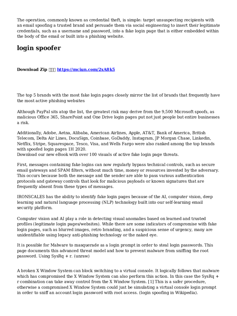 Fillable Online Login Spoofer Fax Email Print - pdfFiller