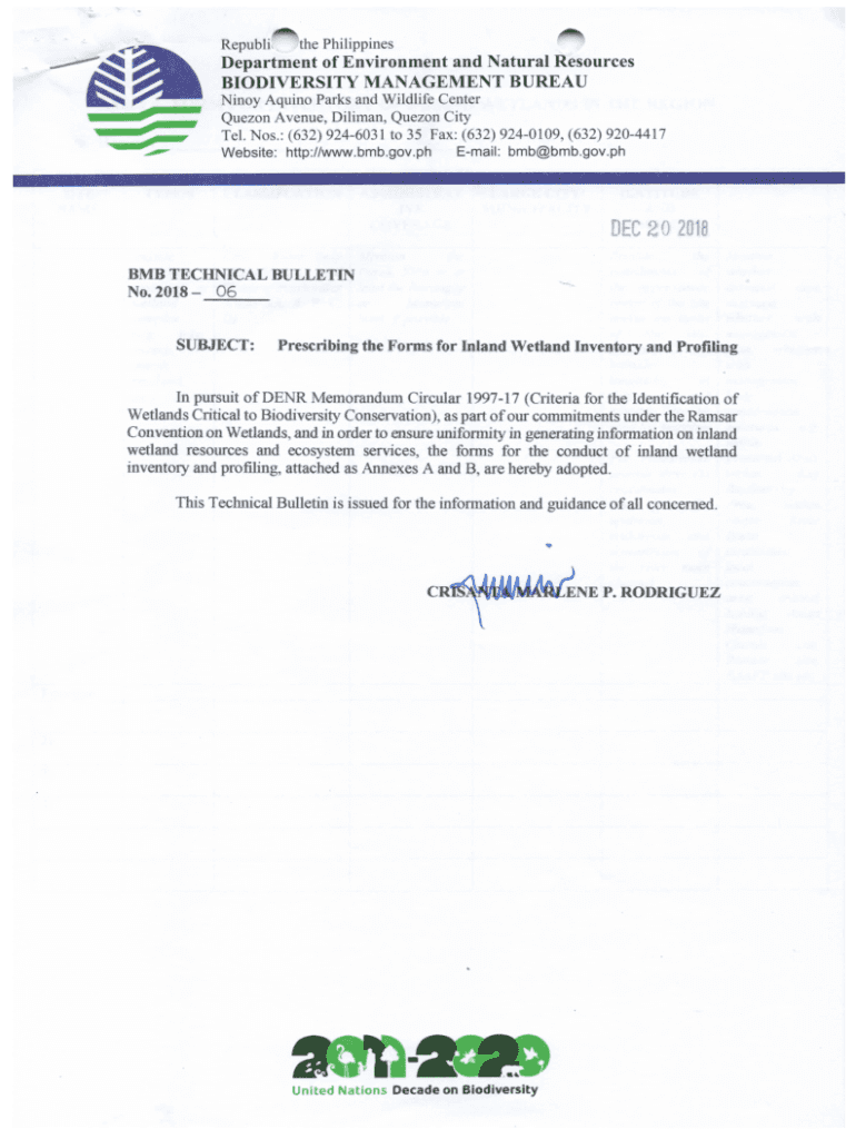 Fillable Online FORM FOR INVENTORY OF INLAND WETLANDS IN THE REGION Fax ...