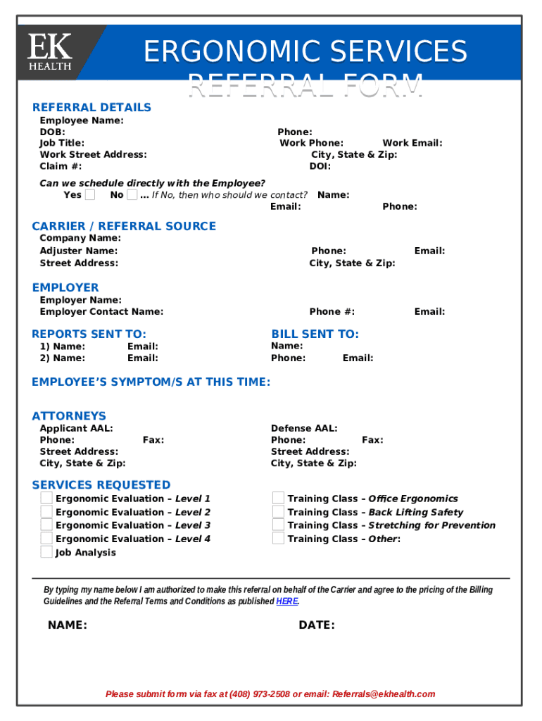 MSA Referral Doc Template | pdfFiller