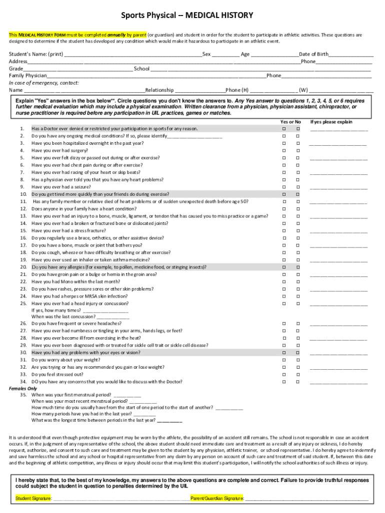 Fillable Online TAPPS Athletic Medical Packet - First Baptist Academy ...