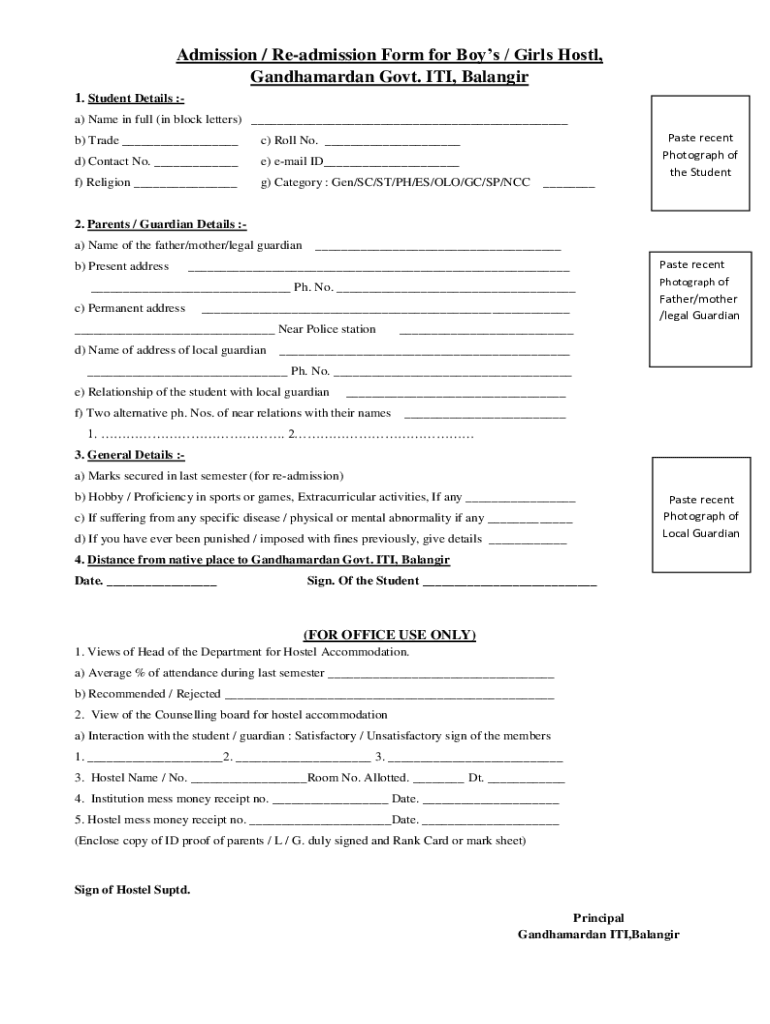 Fillable Online Hostel-Form.pdf Fax Email Print - pdfFiller