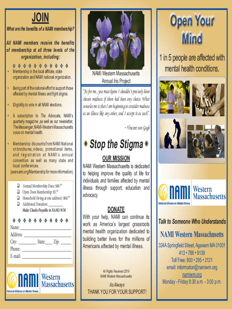 Fillable Online How can I become a NAMI member? What are the benefits ...