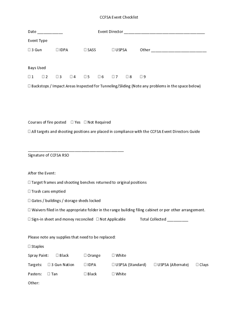 Fillable Online Appendix 1: Rifle/Pistol Ranges Inspection Checklist ...