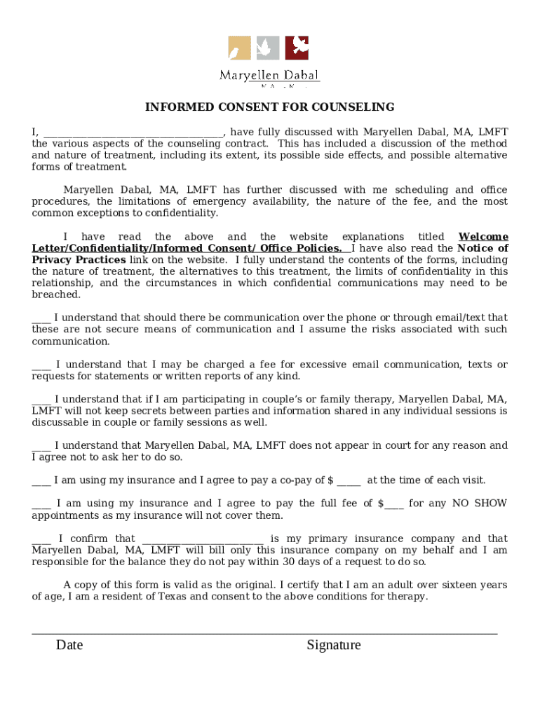 ined-consent-for-counseling- ... Doc Template | pdfFiller