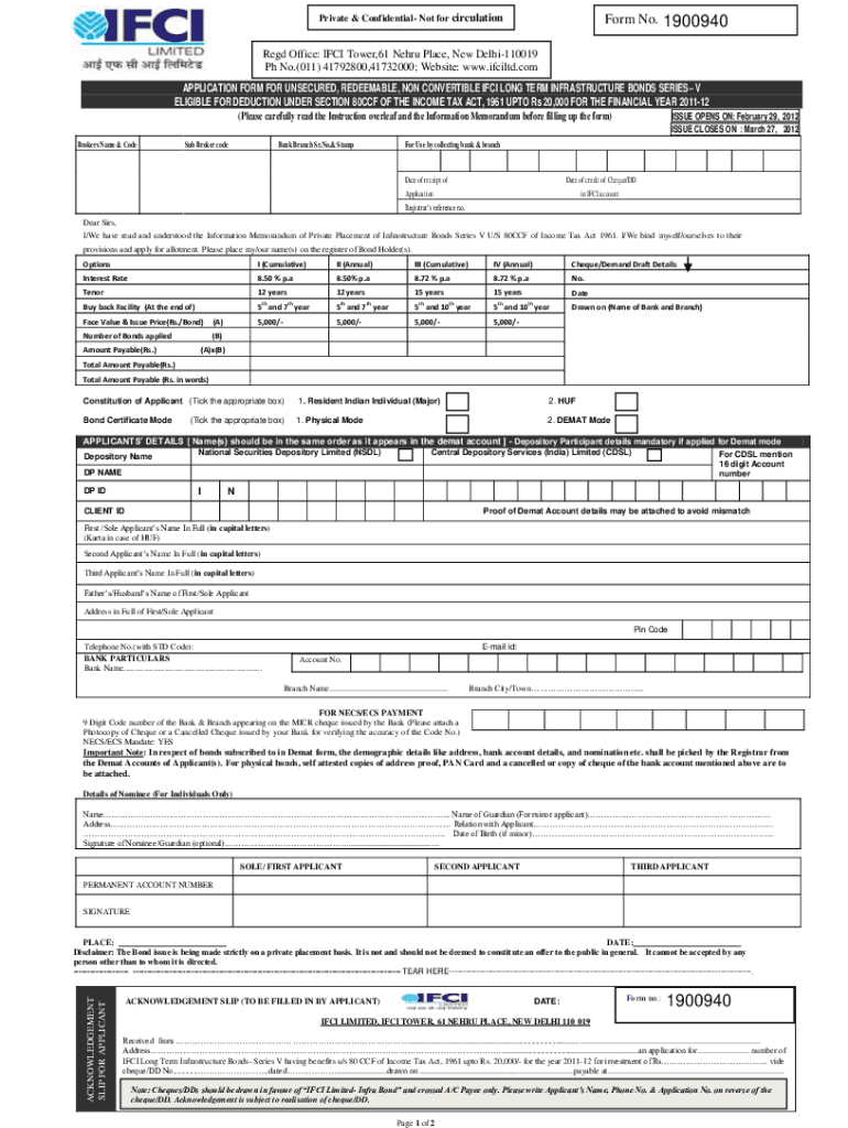 Fillable Online Registered Office: IFCI Tower, 61 Nehru Place New Delhi ...