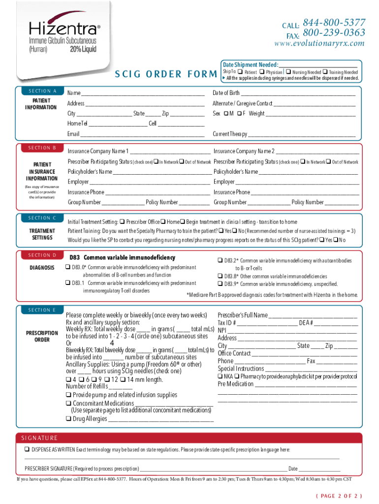 Fillable Online SCIG ORDER FORM Fax Email Print - pdfFiller