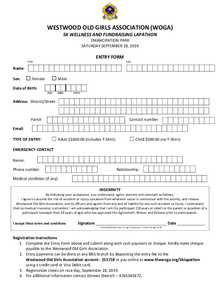 Fillable Online Westwood old girls embark on fundraising lapathon to ...