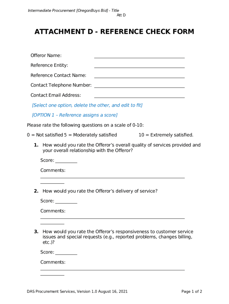 INT RFP template Att D Doc Template | pdfFiller