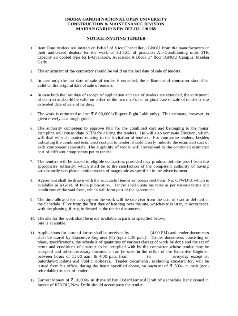 indira gandhi national open university construction & ... - ignou ac ...