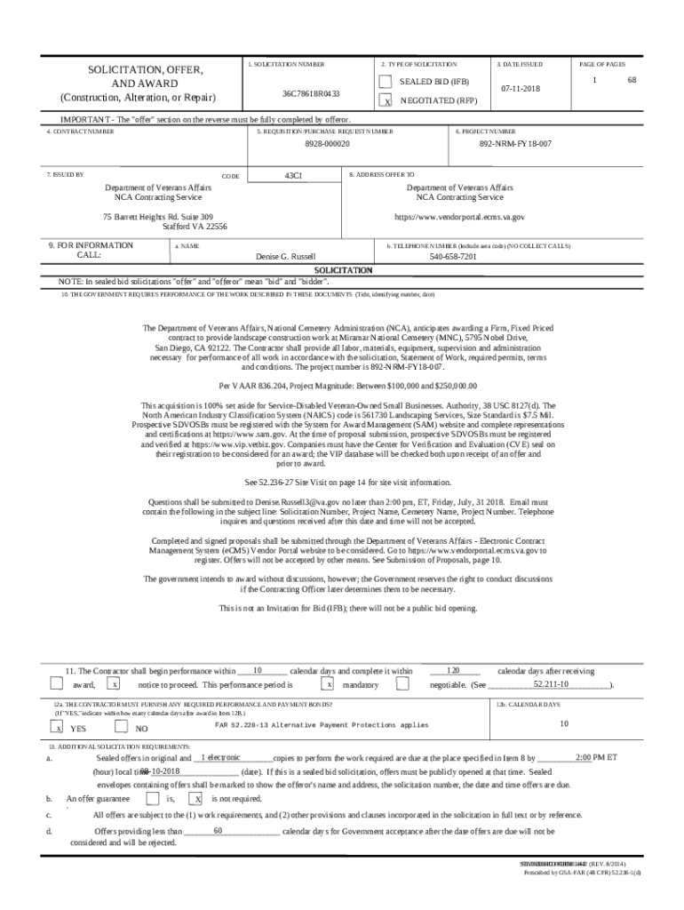 Miramar National Cemetery Landscape Improvements Project Doc Template ...