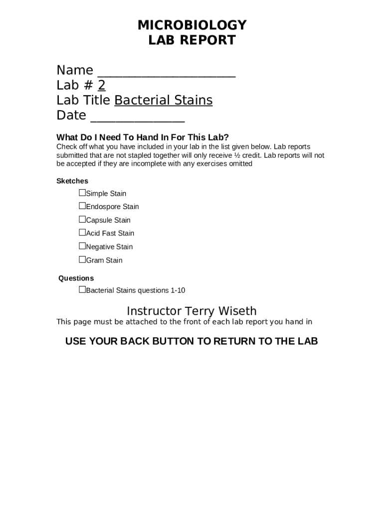 LAB 3 Bacterial Staining Techniques II I. Differential Stains Doc ...