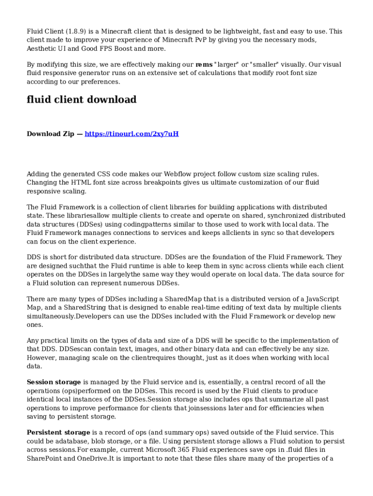 Fillable Online Fluid Client (1.8.9) - The Best Free Premium, FPS Boosting Fax Email Print ...