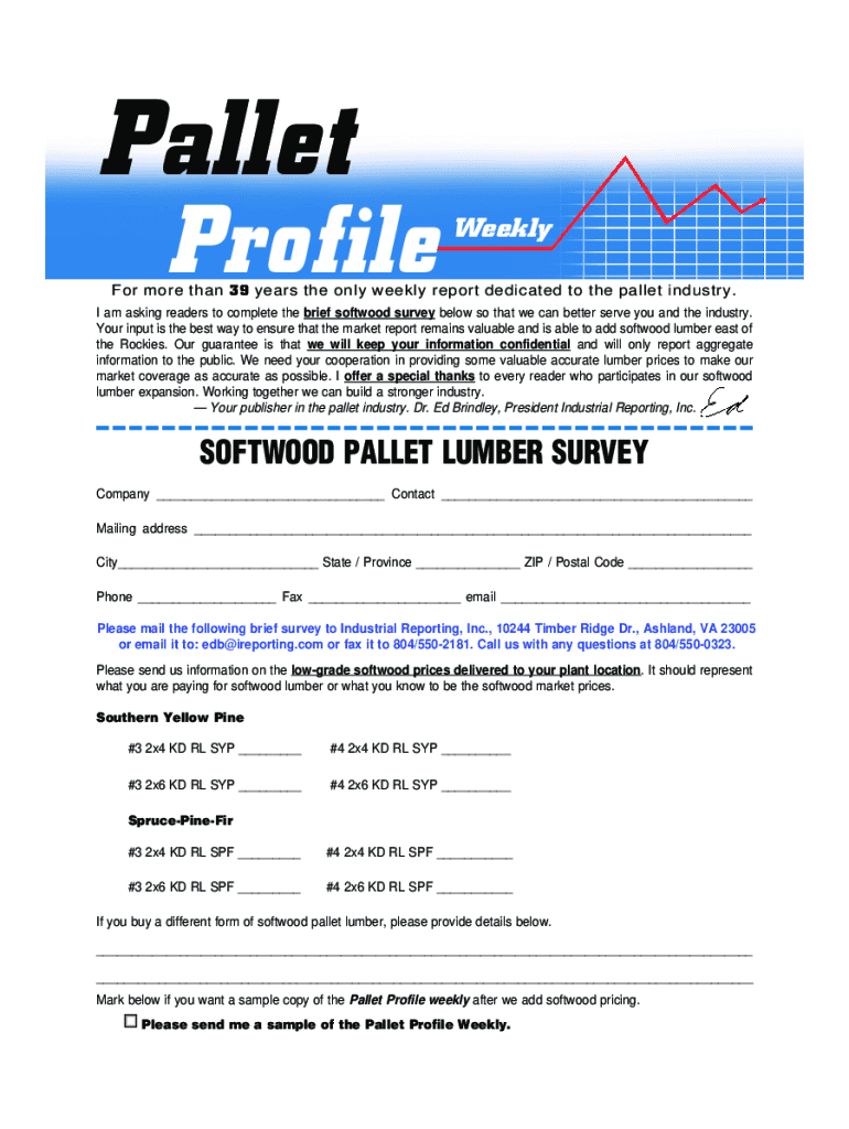 Fillable Online Pallet Profile Weekly - The only market report and ...