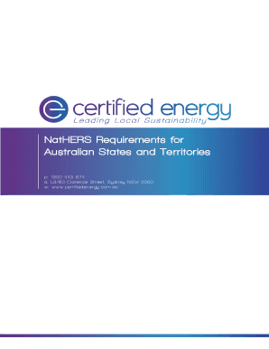 Fillable Online NatHERS Requirements for Australian States and ...
