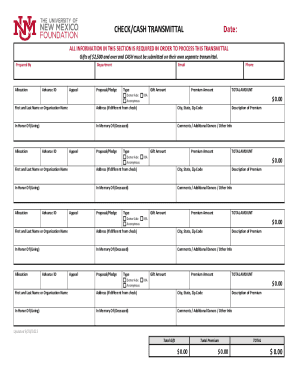 Fillable Online Cash Transmittal Form: U of I Foundation Fax Email ...