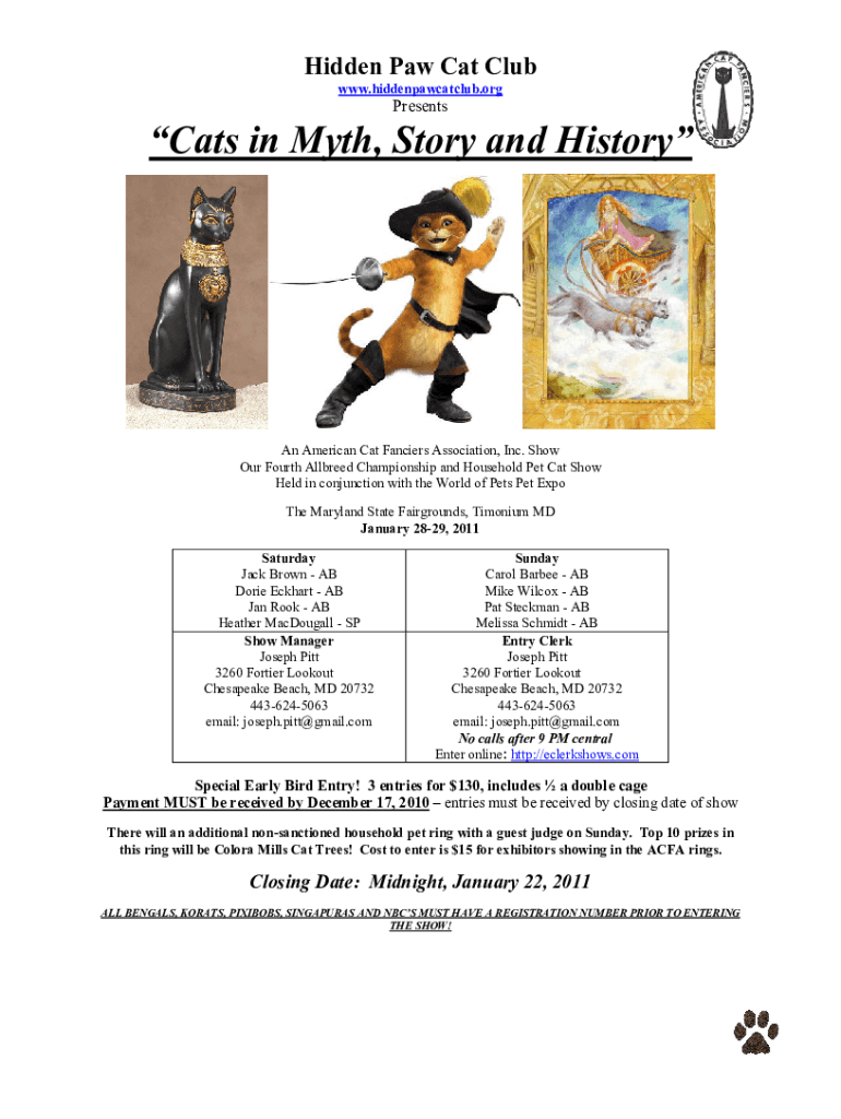 Fillable Online Fur-midable felines take center stage at St. Paul cat ...