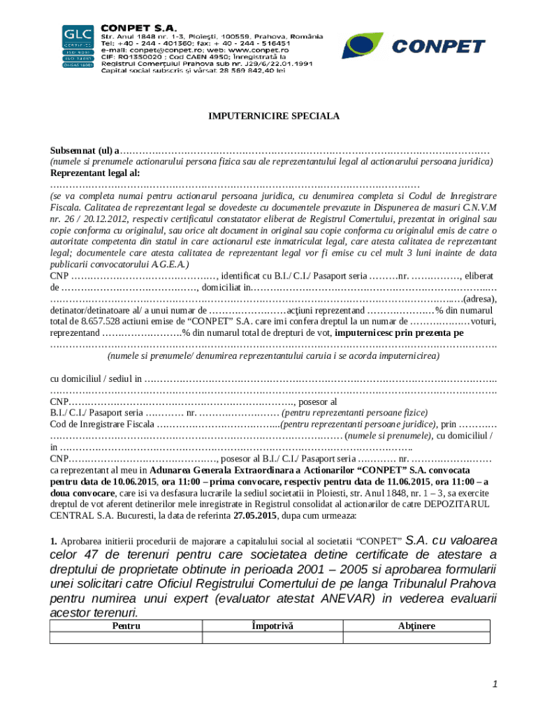 Imputernicire-special-pentru-actionari-persoane-fizice-AGOA- ... Doc ...