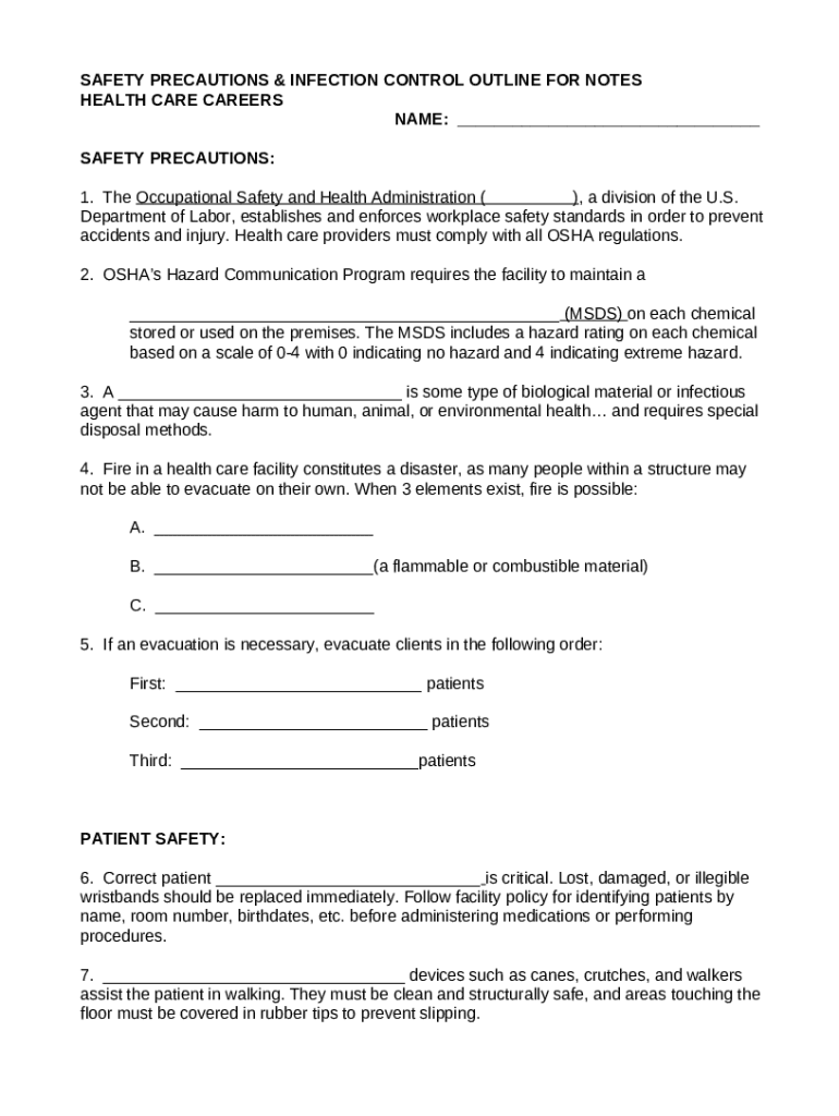 Infection Prevention & Control Orientation Self-Study Guide Doc ...
