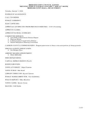 Fillable Online 7:00 p.m. F. Mayor and Council Reports 7:45 ... Fax ...