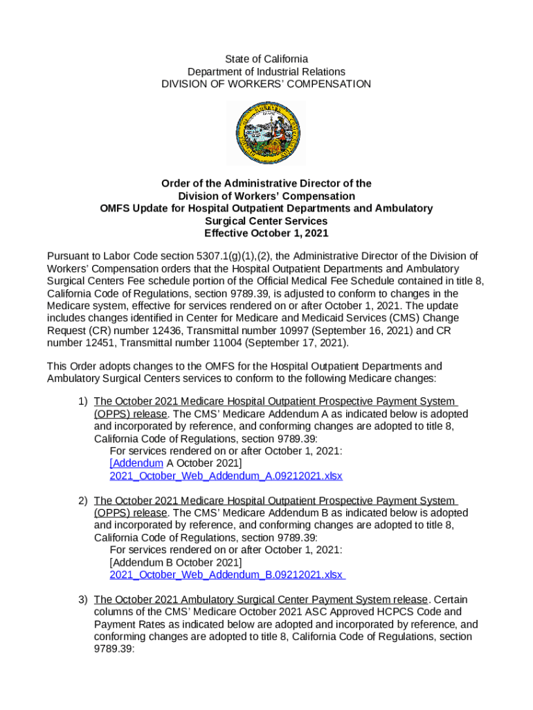 OMFS Update for Hospital Outpatient Departments and Ambulatory Surgical ...