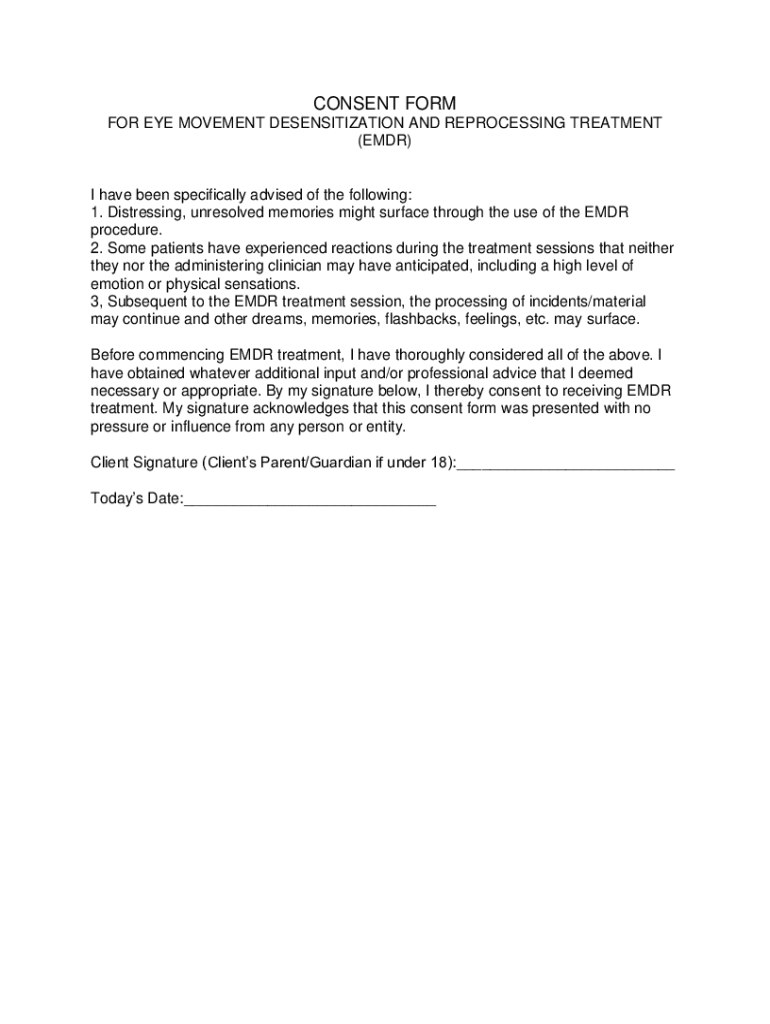 Fillable Online emdr consent form - Total Life Counseling Center Fax ...