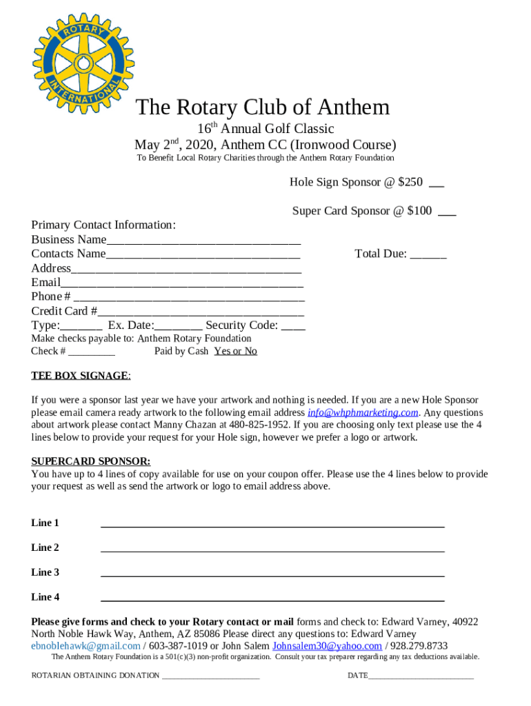Our biggest fundraiser of the year is... - Anthem Rotary Club Doc ...