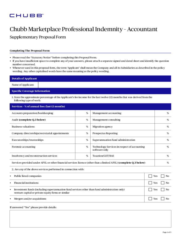 Fillable Online chubb-accountant-supplementary-proposal-form.pdf Fax ...