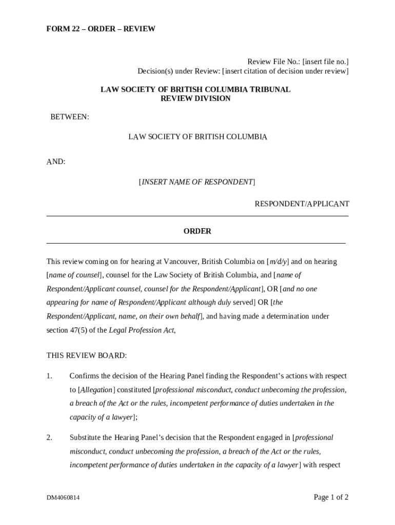 Asking the court to review the tribunal decision (judicial ... Doc ...