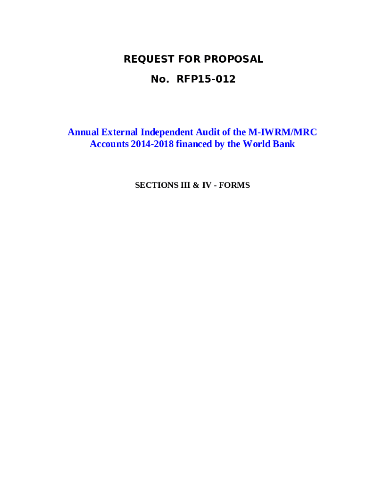Request for proposal - External independent audit Doc Template | pdfFiller