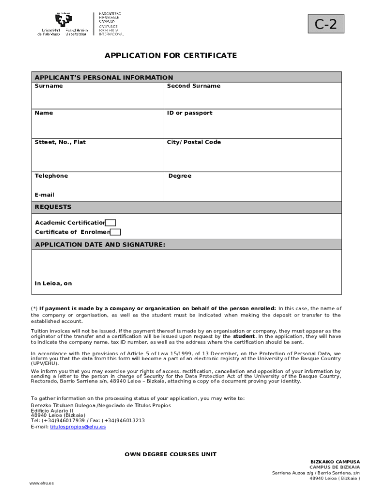 Application for Legal Change of Name Certificates Doc Template | pdfFiller