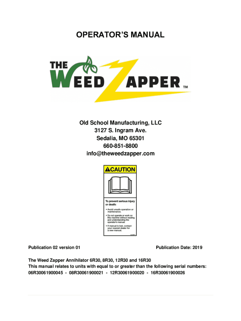 Fillable Online About The Weed Zapper Fax Email Print - pdfFiller