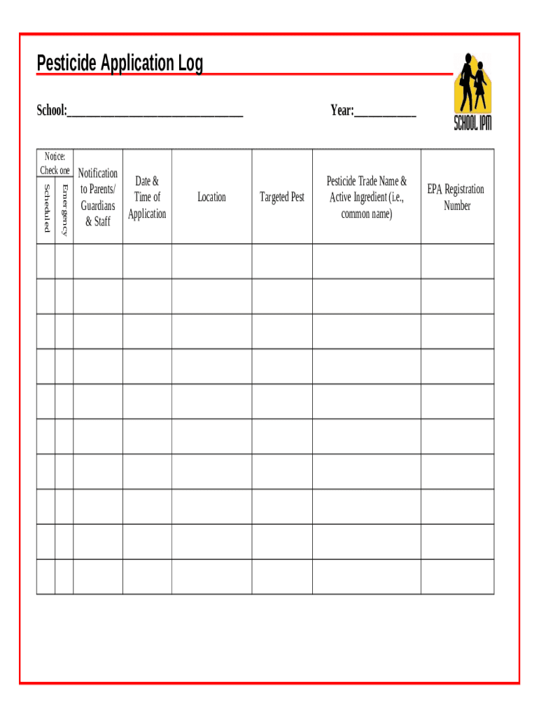 Pesticide Application Log - pestmanagement rutgers Doc Template | pdfFiller