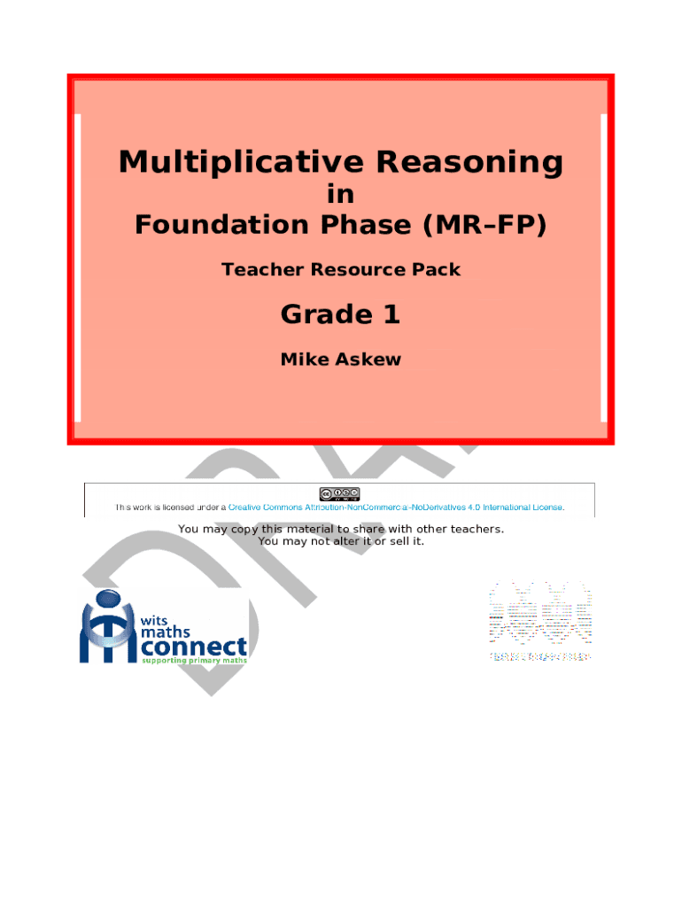 Multiplicative reasoning: A Foundation Phase training ... Doc Template ...