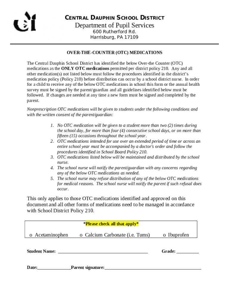 over the counter medication .doc Doc Template | pdfFiller