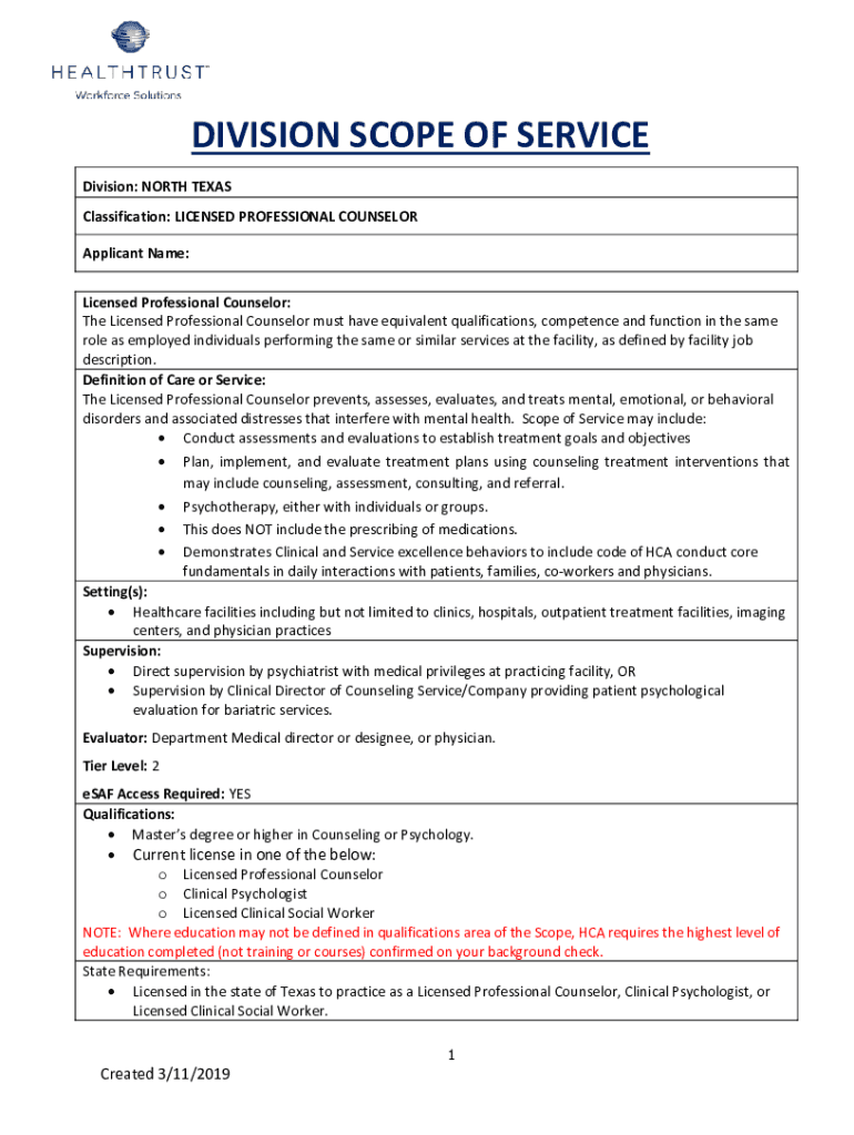 Fillable Online Texas Counseling License Requirements for LPC ... Fax ...