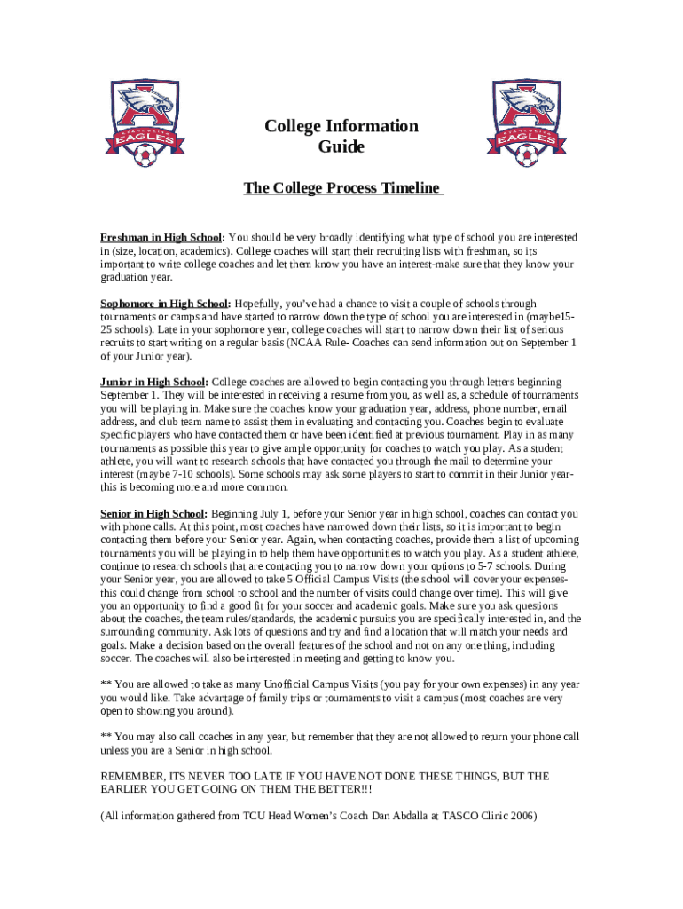 Your college application timeline: When to start each step Doc Template ...