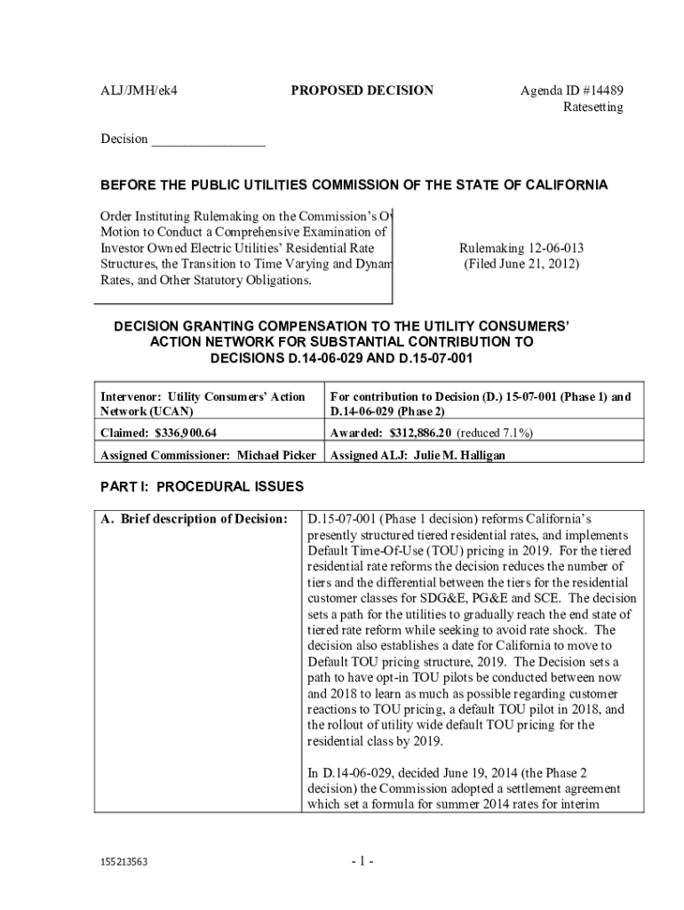 Fillable Online docs cpuc ca order instituting rulemaking to establish ...