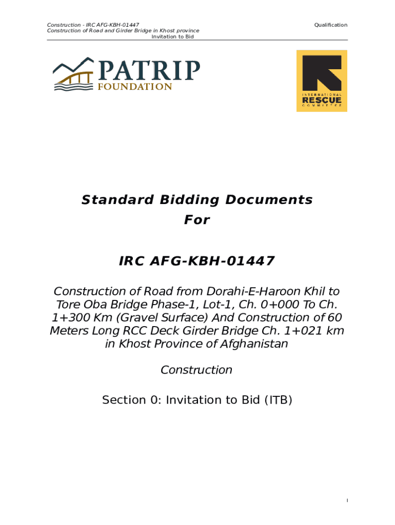 Request for Bids Works - PPCR Project Doc Template | pdfFiller