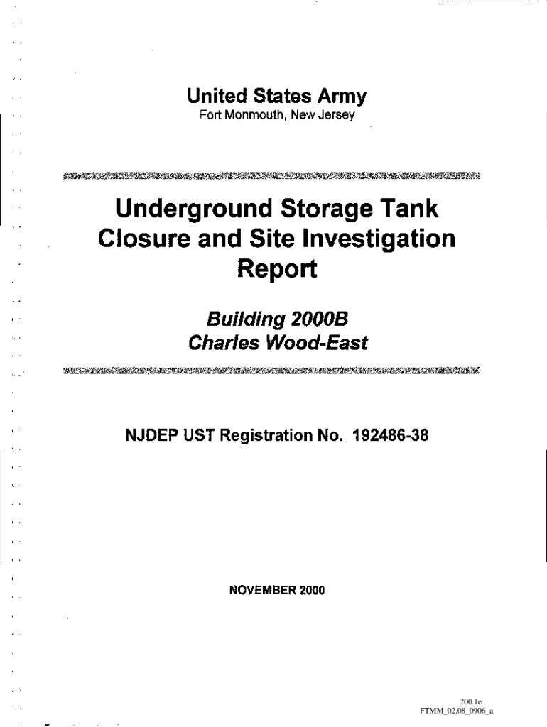 Fillable Online Underground Storage Tank Closure and Site Investigation ...
