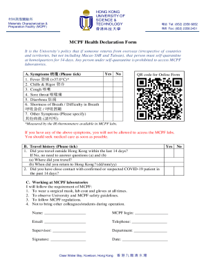 Fillable Online MCPF Health Declaration Form Fax Email Print - pdfFiller