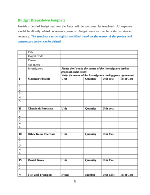Grant budget templateFree download Doc Template | pdfFiller