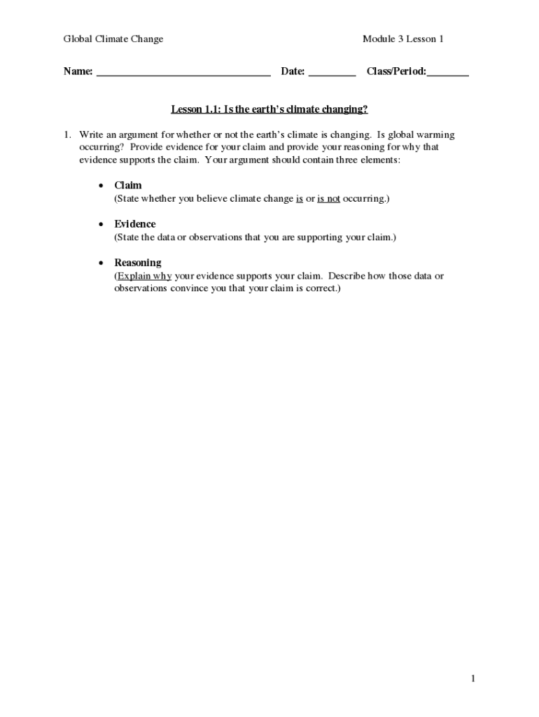 Fillable Online 3. Module 3: Why is the Earth's Climate Changing? Fax ...