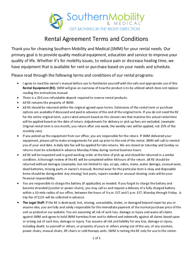 Fillable Online Rental Agreement - Dahl Medical Supply Fax Email Print ...