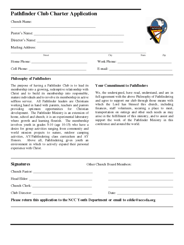 Fillable Online Pathfinder Registration Form Fax Email Print - pdfFiller