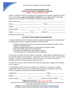The Arizona Speech-Language-Hearing Association (ArSHA) Doc Template | pdfFiller